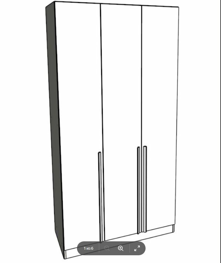 Шкаф распашной 3-х створчатый Флагман-9 120,0х240,0х55,0 см, белый