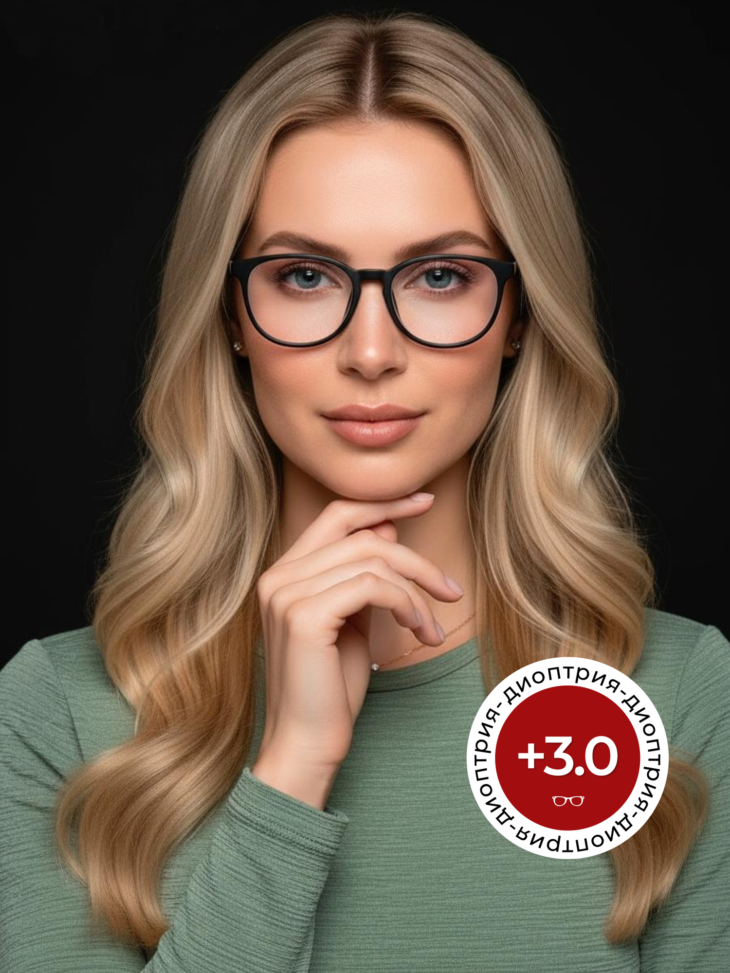 Очки для зрения с салфеткой, для чтения при дальнозоркости +3,00