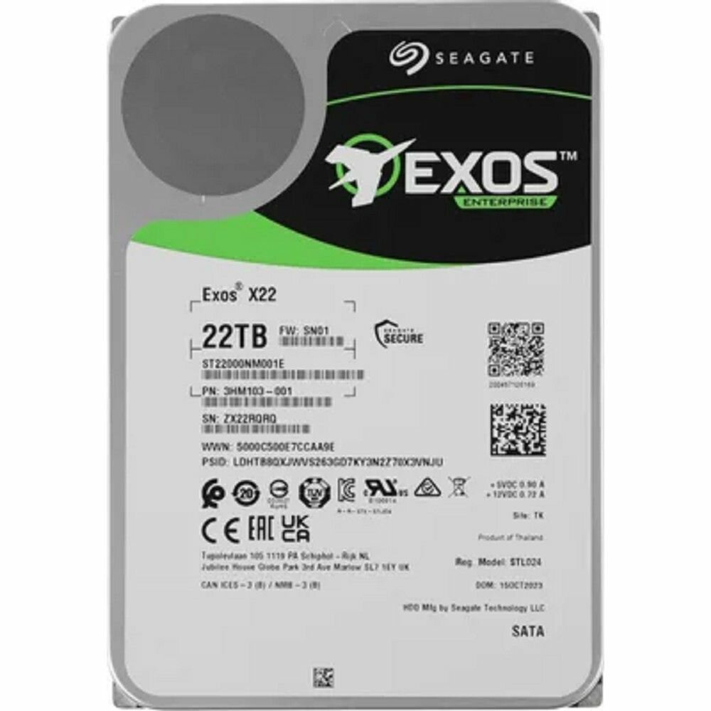 Seagate Жесткий диск 22TB Exos X22 ST22000NM001E