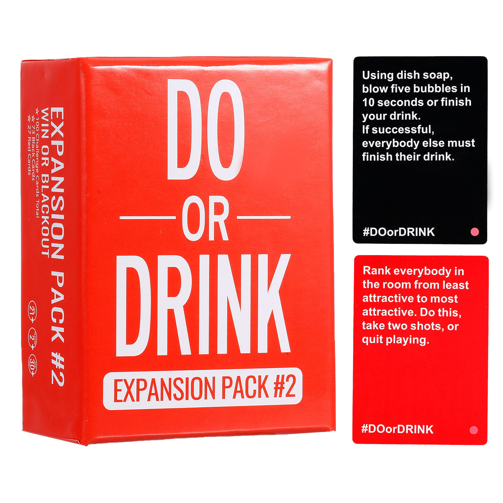 Перевод на русский: "Do or Drink Expansion Pack #2 Игровые карты. Победа или Отключка. Игры для вечеринок взрослых, студенческих вечеринок, походов, дней рождения."