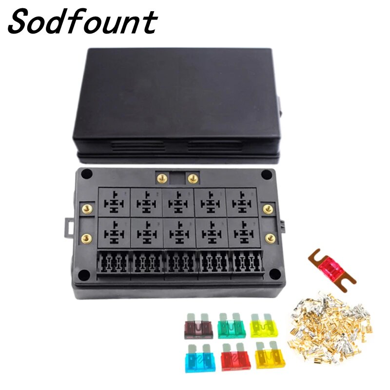 Автомобильный блок предохранителей 12 В, 24 В, 18 каналов