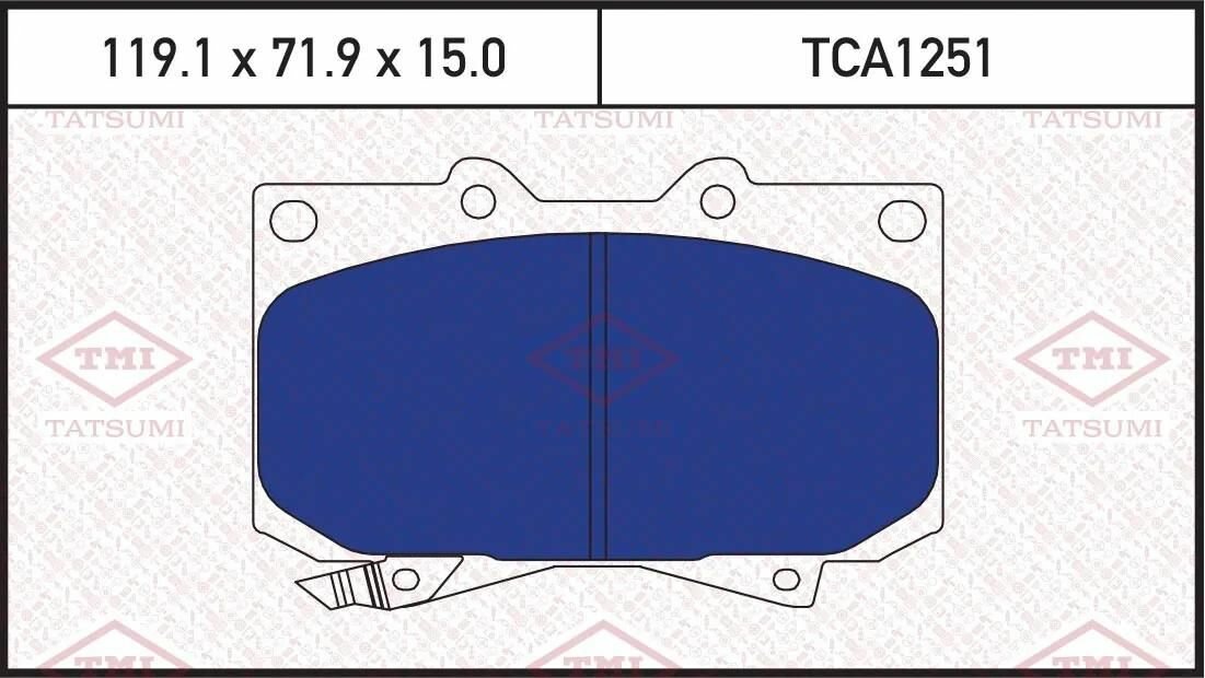 Колодки тормозные TATSUMI дисковые передние TOYOTA Land Cruiser, 4Runner 90-> (TCA1251)
