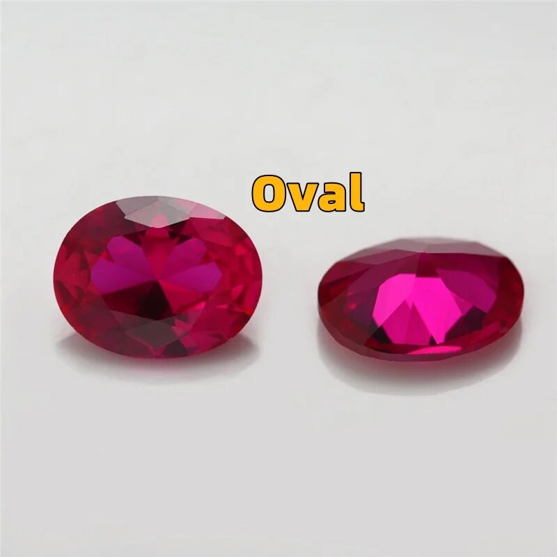 Красный синтетический корунд WuZhou 5# для ювелирных изделий 5x7mm 30pcs, Oval 5 Ruby