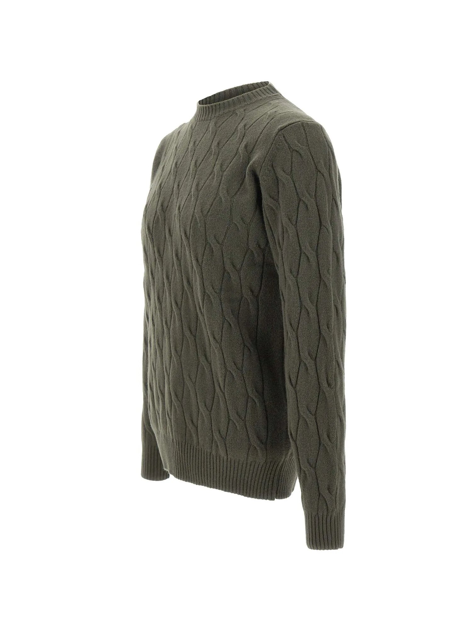 Свитер FILIPPO DE LAURENTIIS Cable-knit ribbed sweater, размер 52, , green — фото 1
