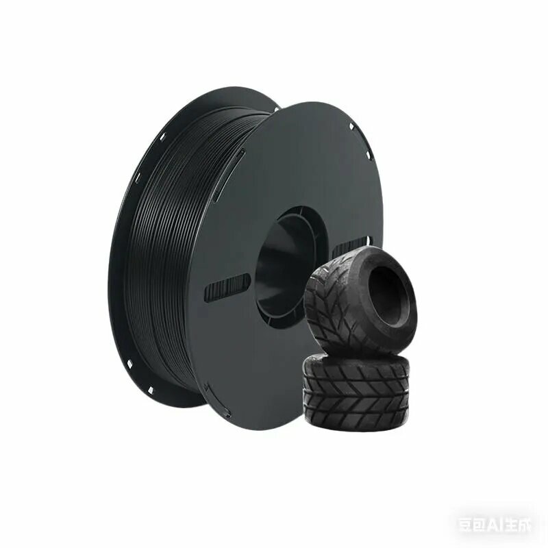 TPU 85A 250г гибкий катушки черн (Filament Пруток), Материал tpu 85A для FDM 3d принтеров, диаметр 1,75 мм, высококачеств