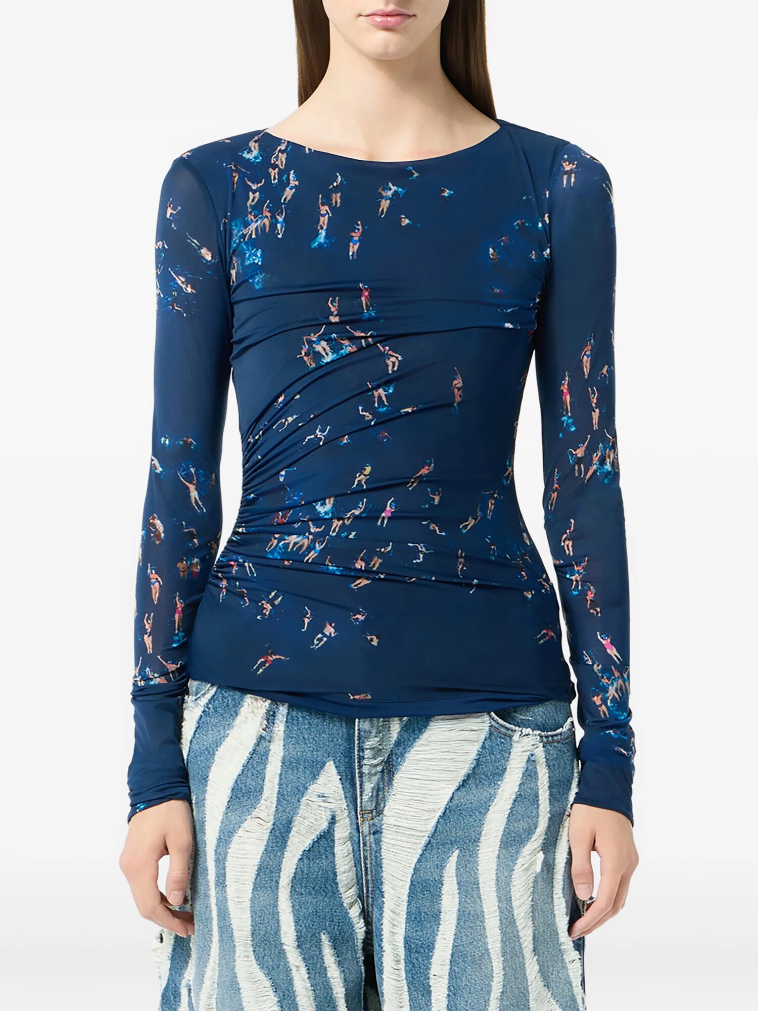 Футболка Blumarine, размер 42, синий — фото 1