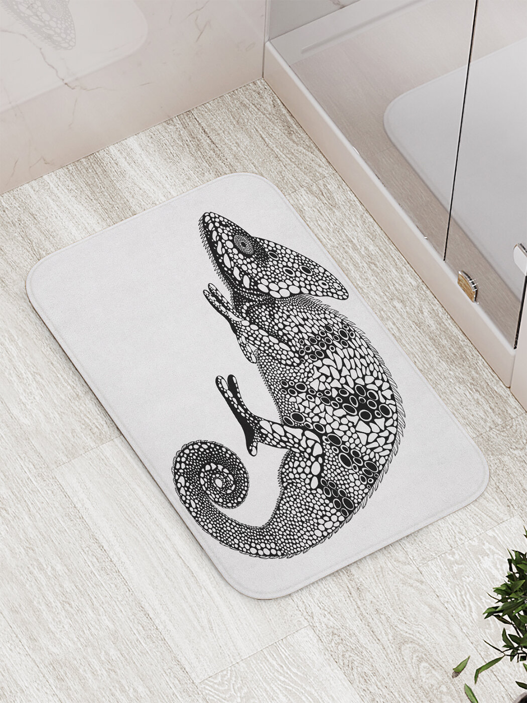 Коврик для ванной комнаты, туалета "Серый хамелеон" противоскользящий, 52х77 см, JoyArty
