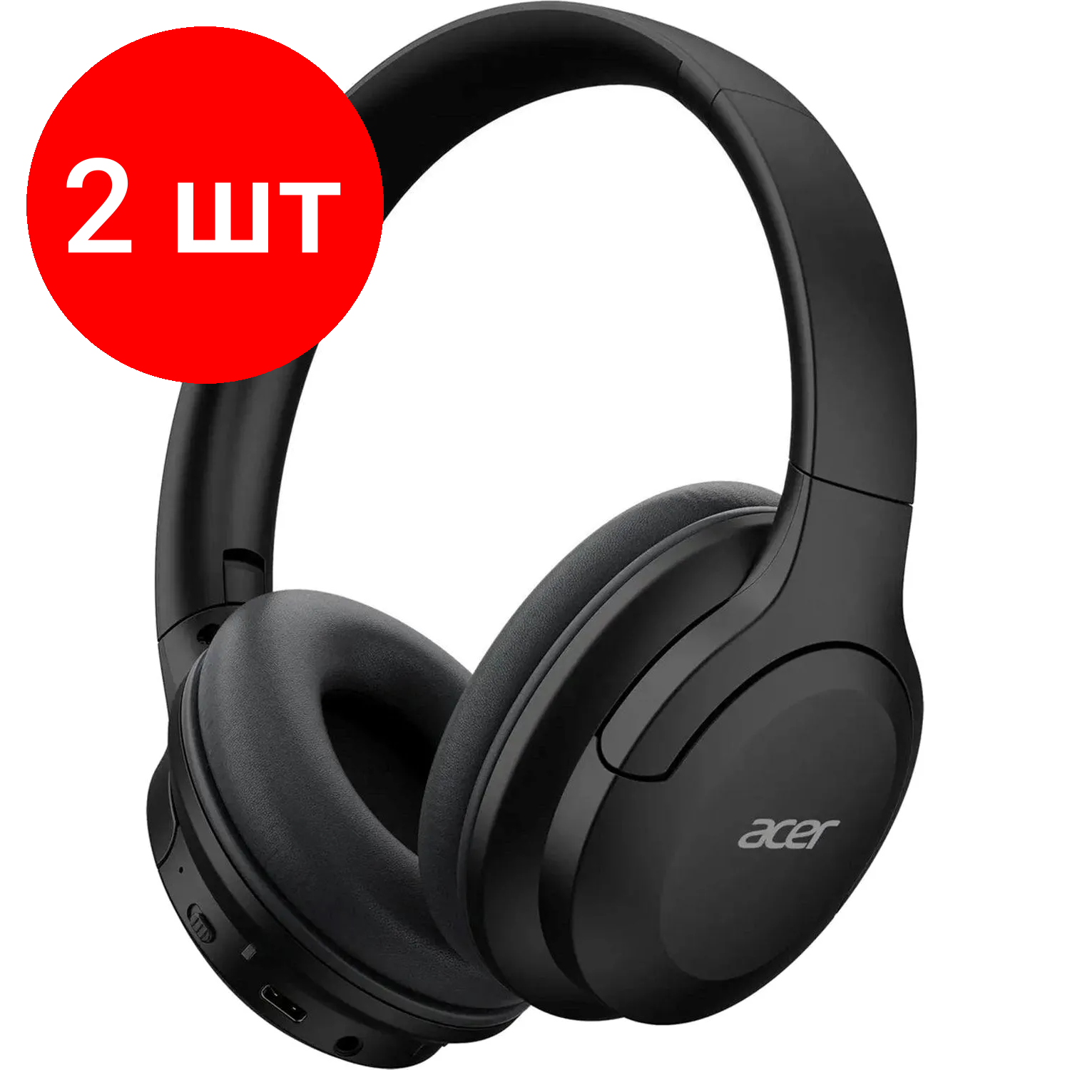 Комплект 2 штук, Наушники Acer OHR304 с микрофоном черный BT (ZL. HDSEE.00B)