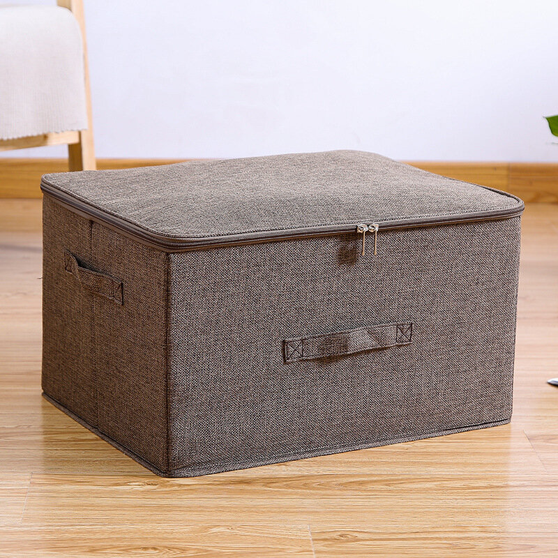 Складной ящик для одежды кофейного цвета, большой размер 45x35x25см с крышкой и замком