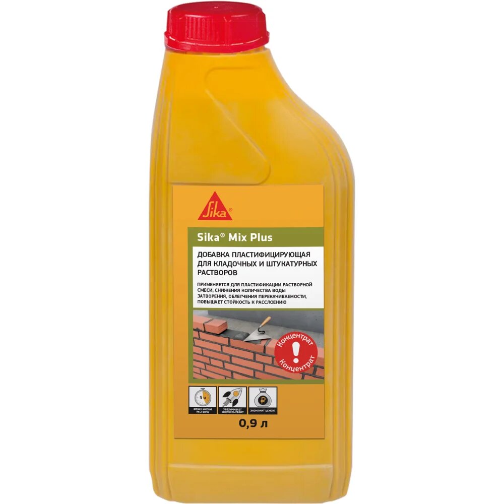 Добавка для кладочных и штукатурных растворов SIKA Mix Plus канистра 1 л 524063