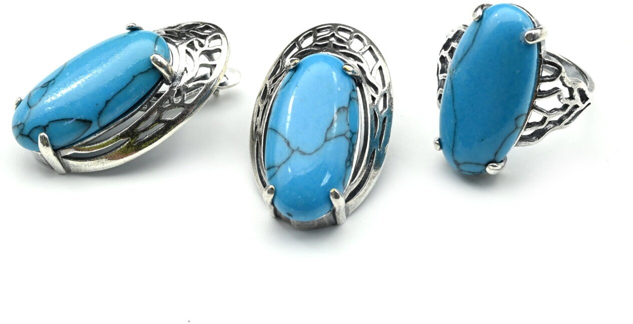 Комплект бижутерии, бирюза