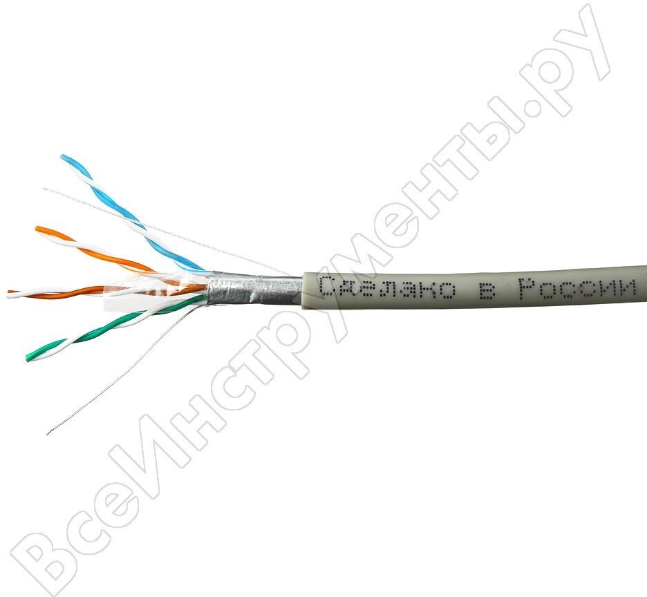 Кабель SkyNet Premium FTP indoor 4x2x0,51, медный, FLUKE TEST, кат.5e, однож, 305 м, box, серый CSP-FTP-4-CU