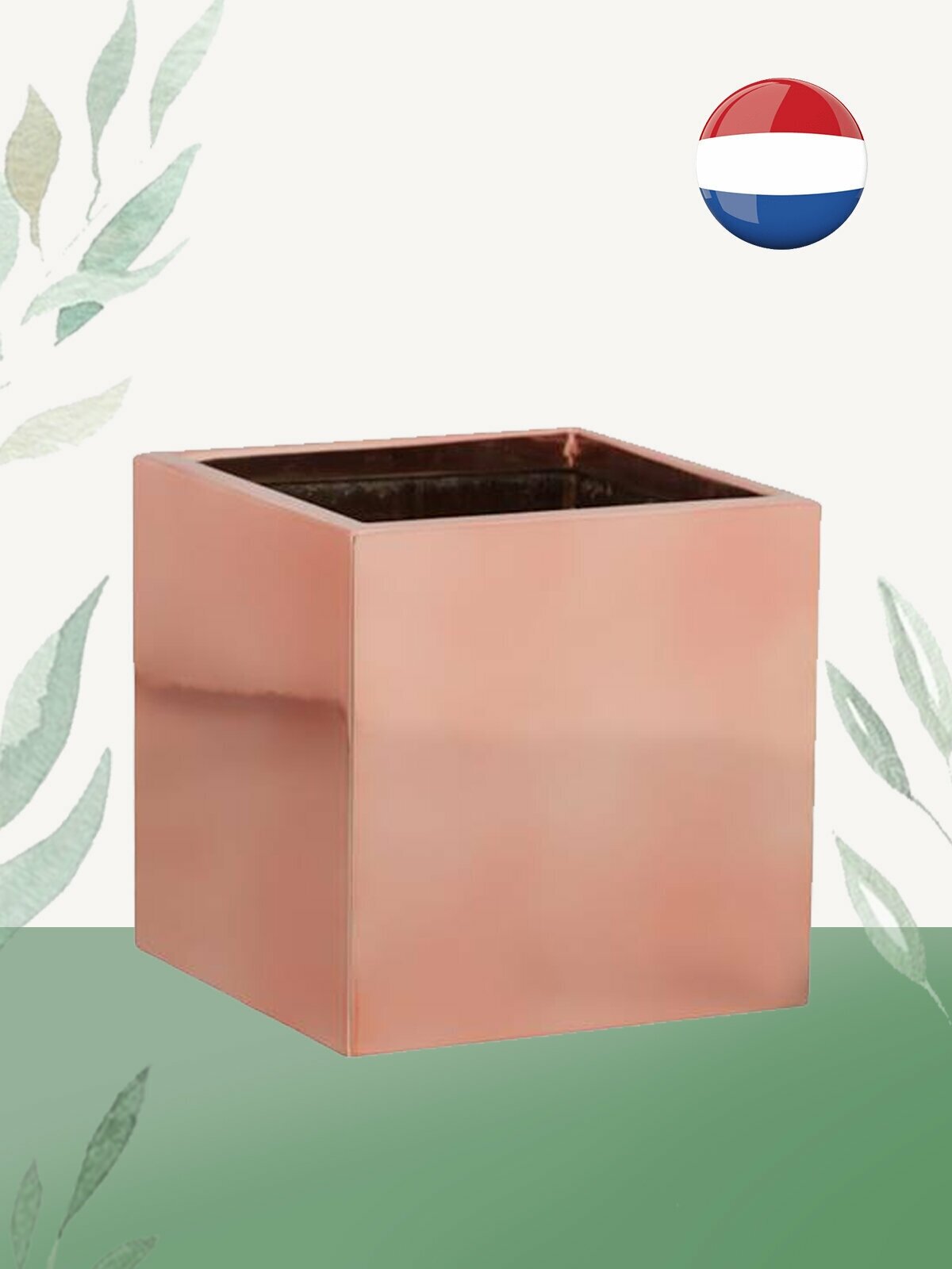 Куб FLEUR 15x15 h 15 см розовый платиновый