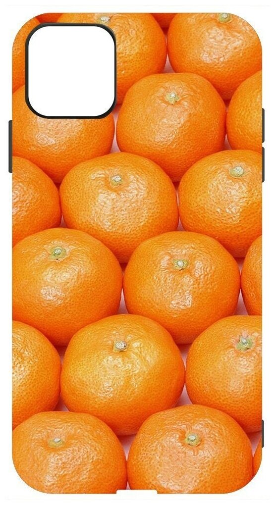 Чехол-накладка Krutoff Софт Кейс Мандаринки для iPhone 11 черный