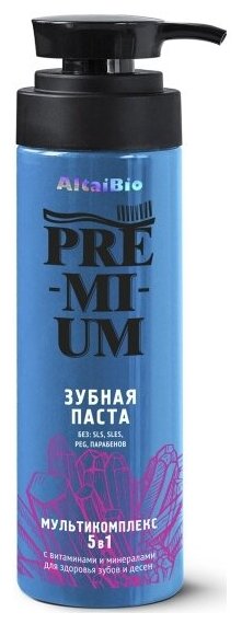 Зубная паста Altaibio мультикомплекс 5 в 1 с витаминами и минералами, 250 мл