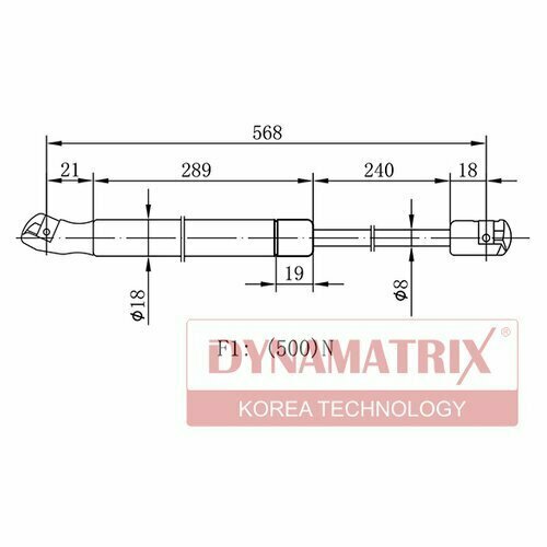 Амортизатор багажника Dynamatrix-Korea DGS016761 для Mazda 2