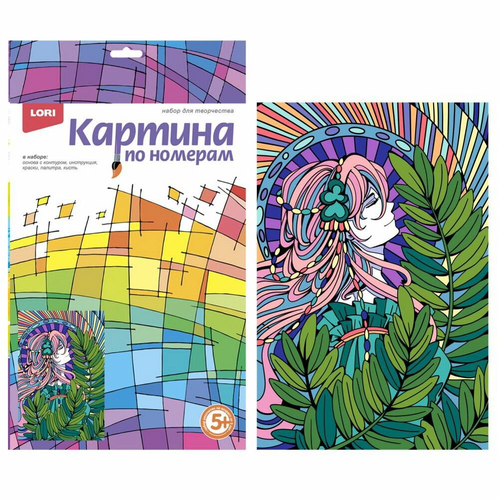 Набор д/творчества LORI Картина по номерам аниме Природа души, для малышей Ркн-117