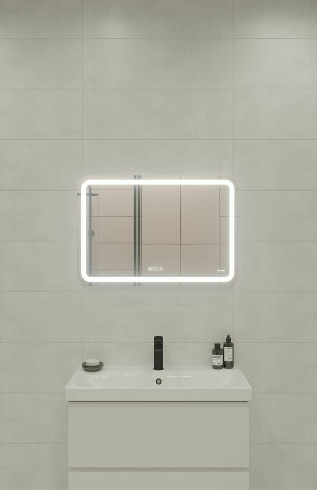 Зеркало Cersanit LED 051 pro 80*55, с подсветкой, антизапотевание, ф-ция звонка KN-LU-LED051*80-p-Os