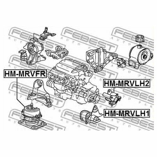 Опора двигателя Febest hmmrvlh2 для Honda Elysion, MDX, Pilot