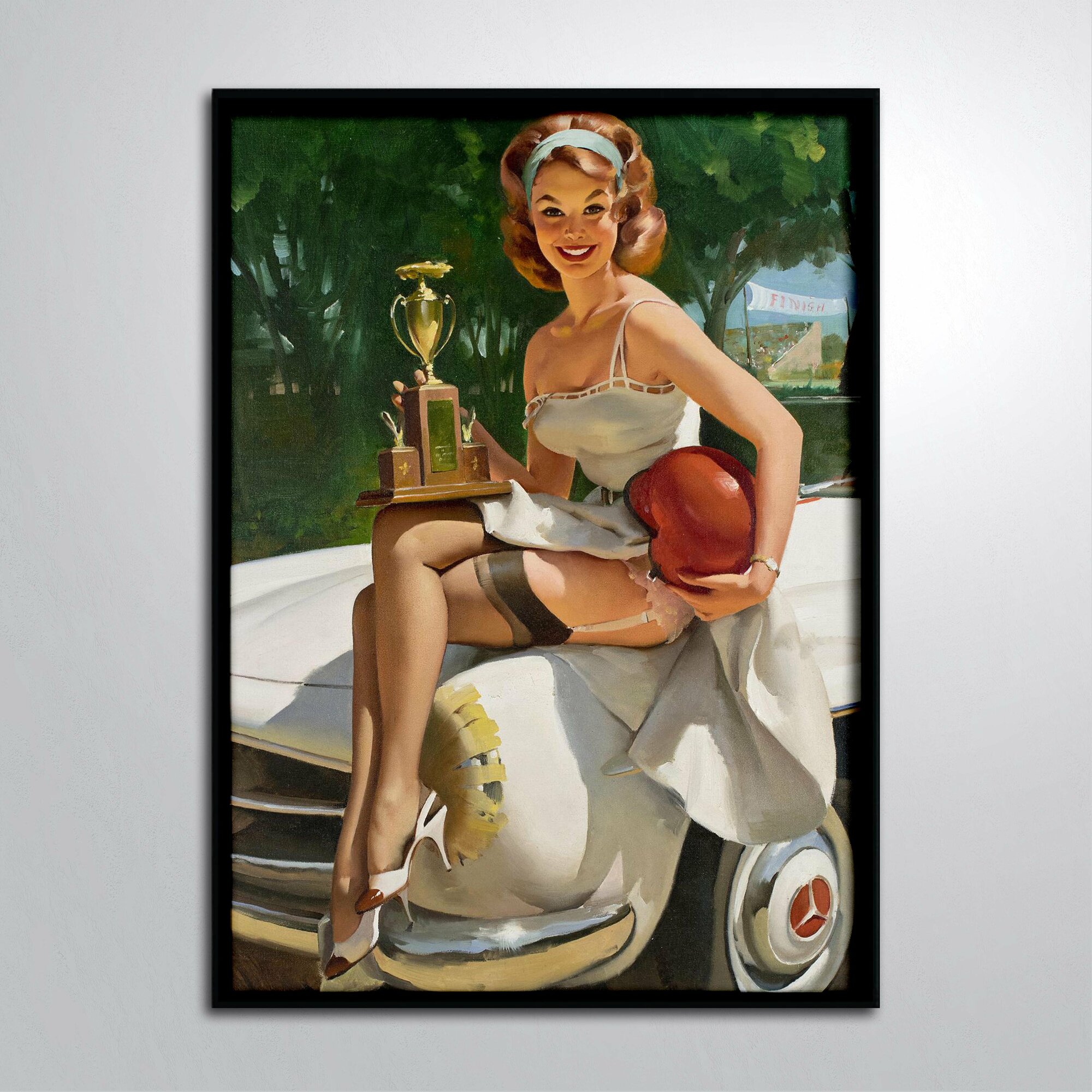 Постер без рамы/Постер для интерьера/Винтажный Плакат Пин Ап Кубок Pin-up