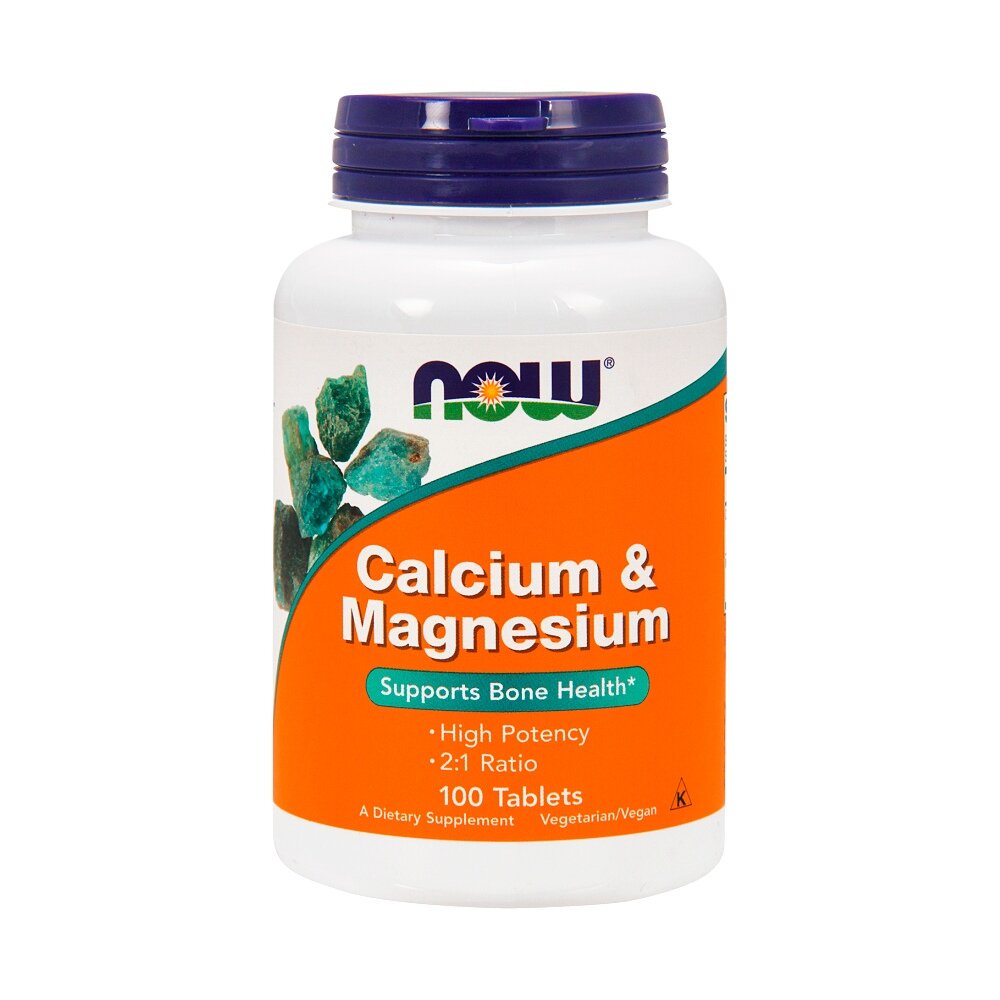 NOW Calcium & Magnesium, 100 таблеток
