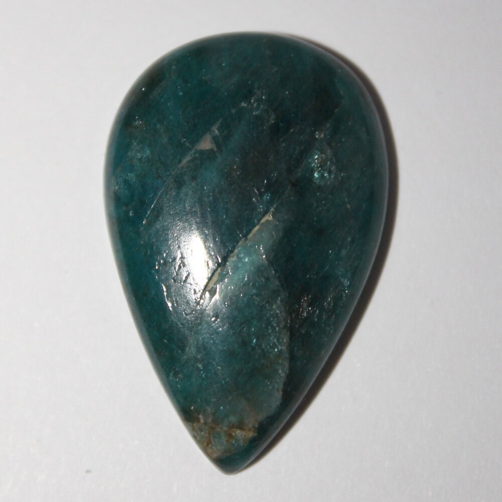Апатит кабошон, натуральный камень, 31х20х4 мм, Бразилия,"True Stones"