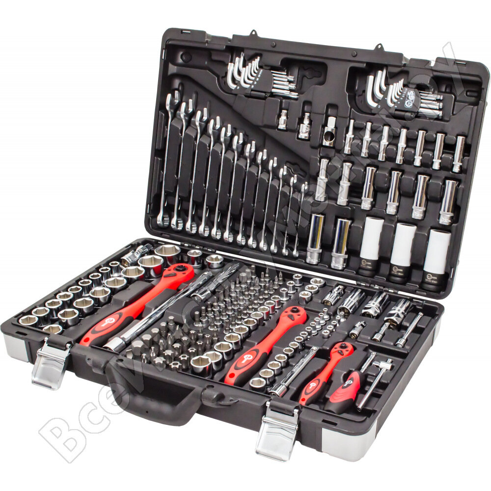 Профессиональный набор инструментов INTERTOOL 1/4 и 3/8 и 1/2, 176 шт, Cr-V ET-7176