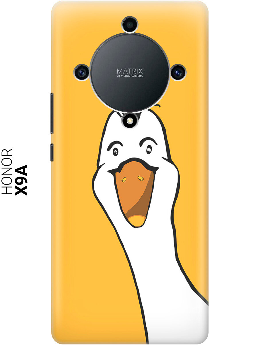 Силиконовый чехол на Honor X9a / Magic5 Lite / Хонор Х9А / Мэджик 5 Лайт с рисунком "Забавный гусь"