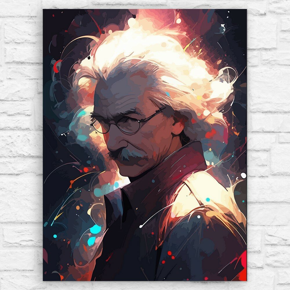 Картина по номерам на холсте Альберт Эйнштейн (физика, наука, Einstein) - 14938 В 30x40