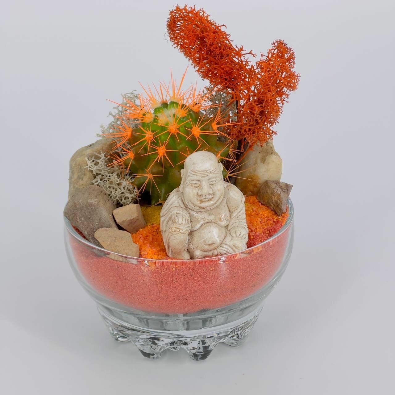 Флорариум кактус с Статуэткой