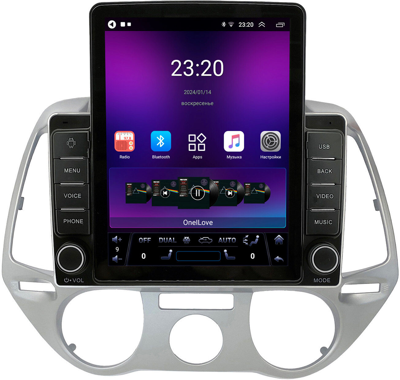 Штатная магнитола Hyundai i20 2008-2012 (без климат-контроля) Canbox GTR095-9-1397 Android 10 (QLed, 4/64, DSP, CarPlay)