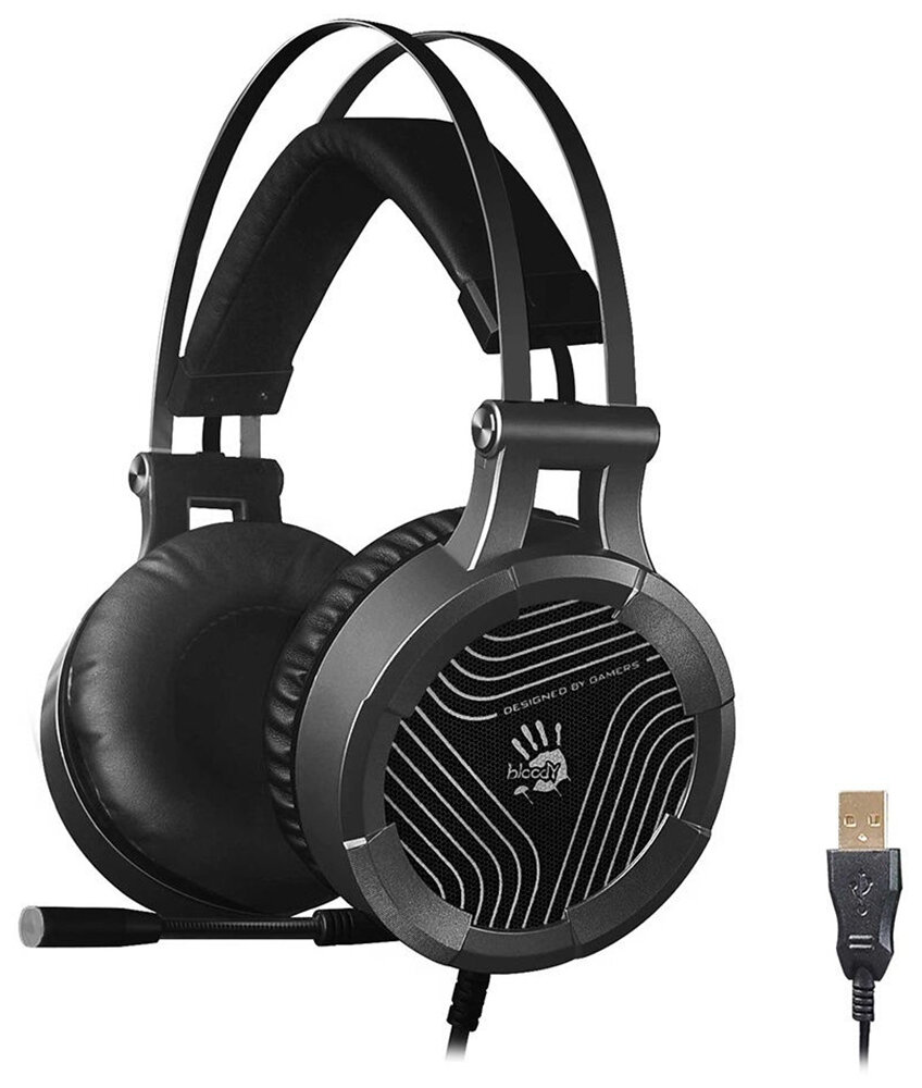 Аудио гарнитура игровая проводная A4Tech G530 черный/серый