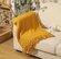 Плед DAO HOME SCANDI, акрил, 130x170, желтый, вязаный, с бахромой