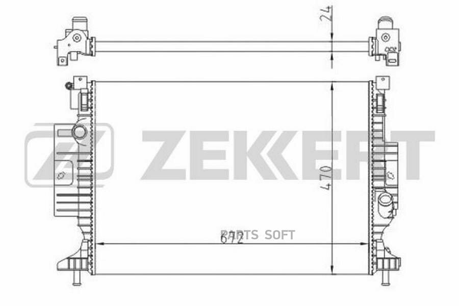 ZEKKERT MK-1594 Радиатор охлаждения двигателя Ford C-Max II 15- Focus III 14- Grand C-Max 15- Kuga II 14- ()