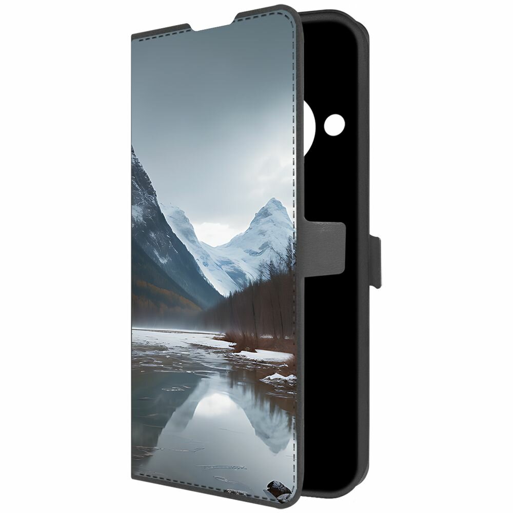 Чехол-книжка Krutoff Eco Book для Honor Magic 5 Lite Весенняя оттепель (черный)