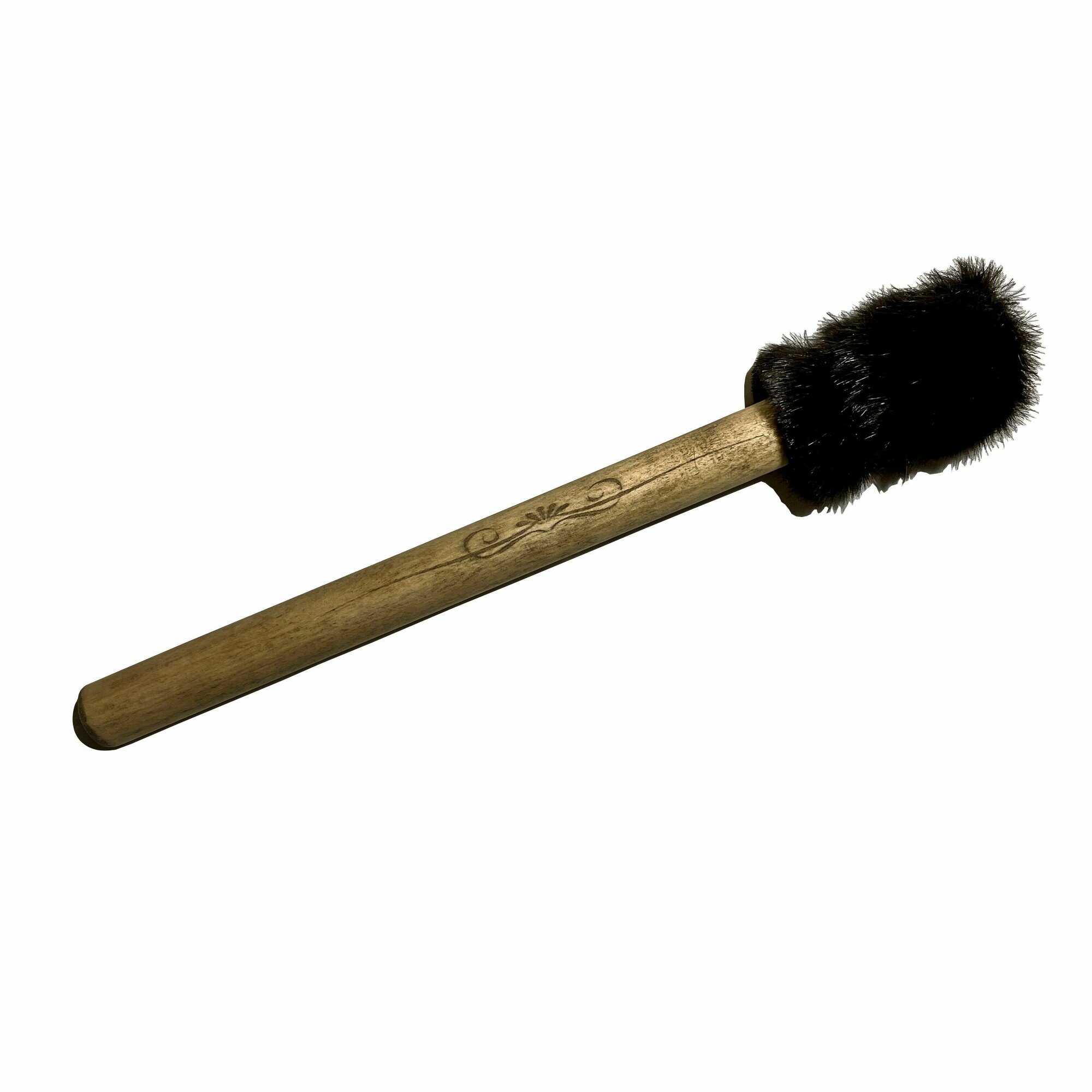 Колотушка Amrita Sadhu, для бубна, веганская, береза, искусственный мех, длина 30см, коричневая