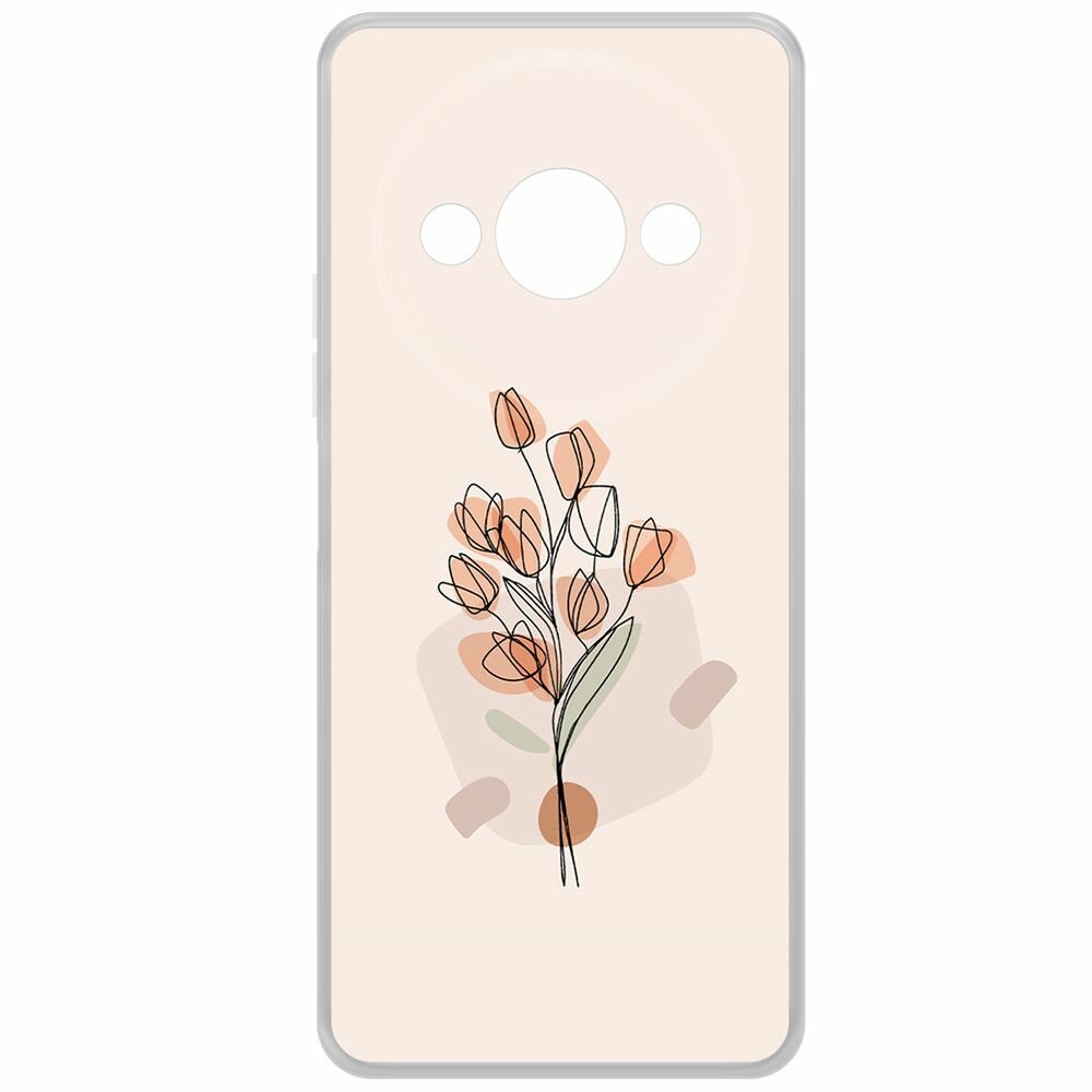 Чехол-накладка Krutoff Clear Case Букет тюльпанов для Xiaomi Redmi A3