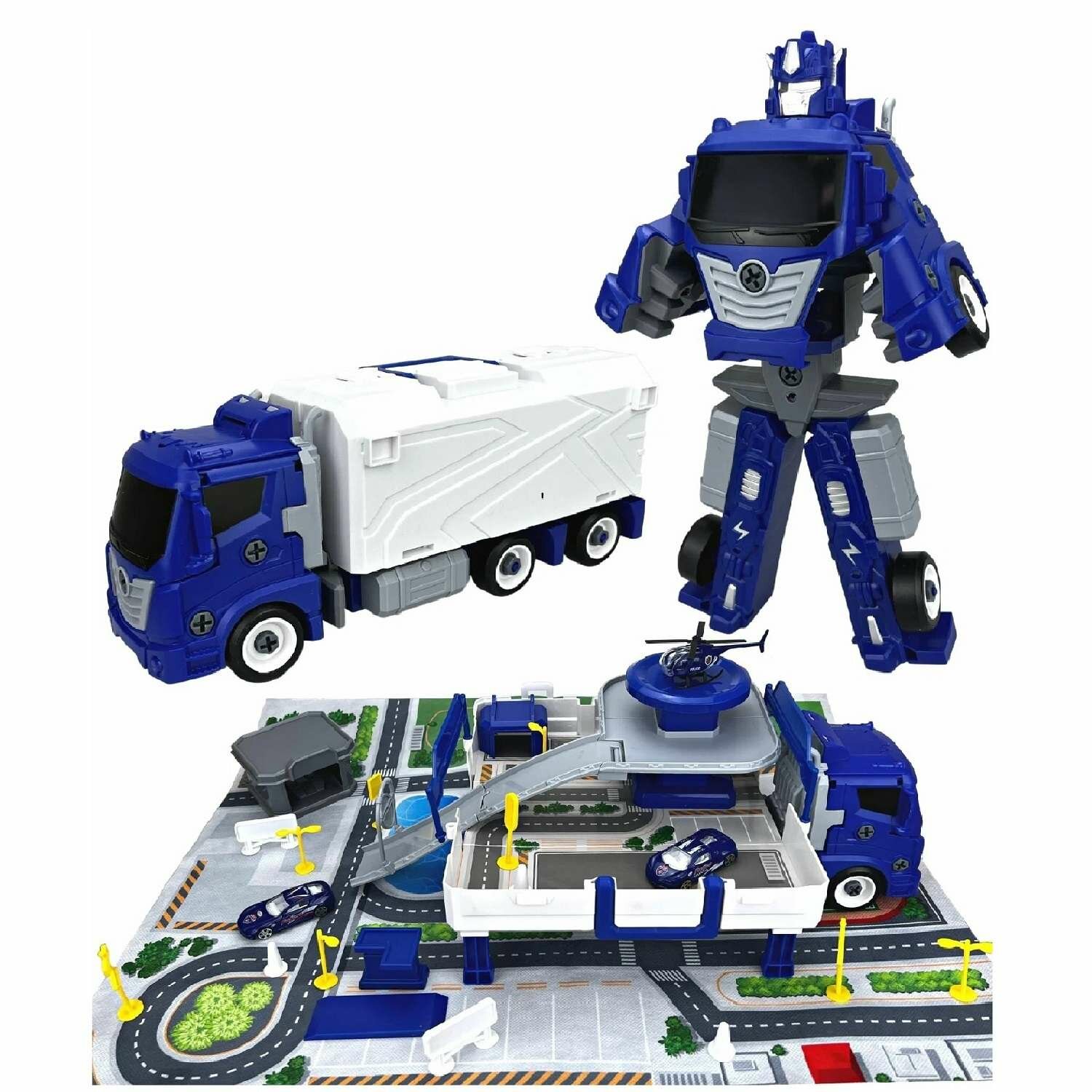 Kaile toys. Большой игровой набор "Полиция с парковкой" (трансформер, мини-машинки) арт. ЛА140547