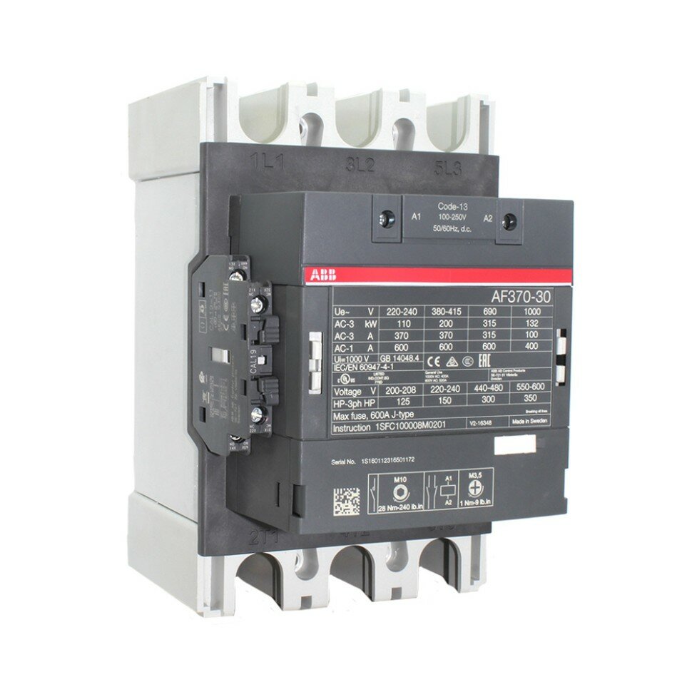 ABB AF370-30-11-13 1SFL607002R1311 Контактор (Катушка 100-250V AC/DC​​)