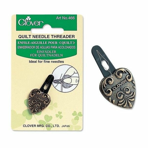 Нитевдеватель для тонких игл и игл для стежки металлический 4 см, Clover (466)