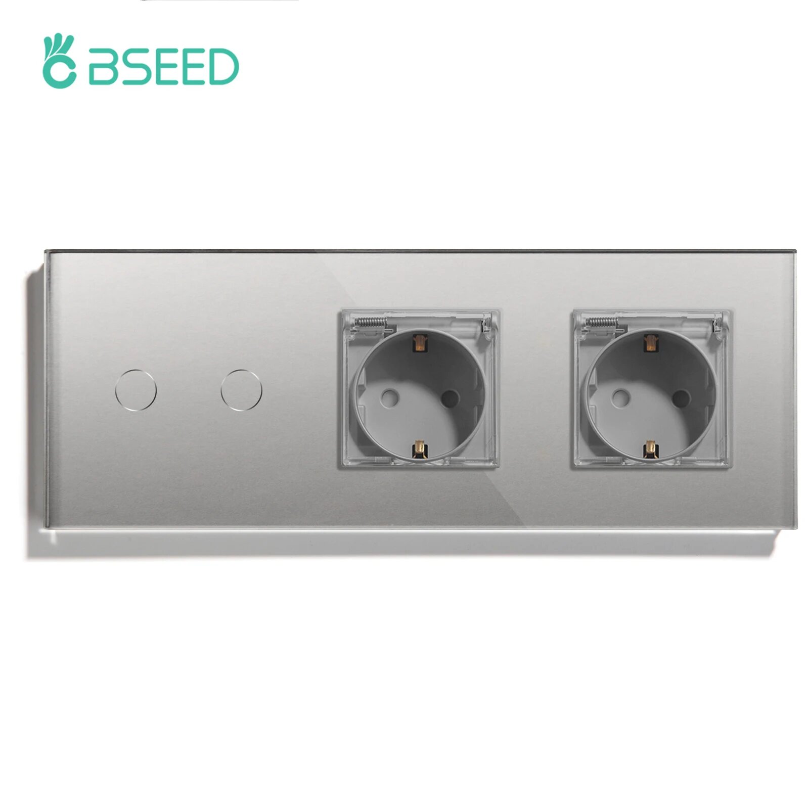 Сенсорный выключатель BSEED 1/2/3 Gang 2Gang Sockets Gray