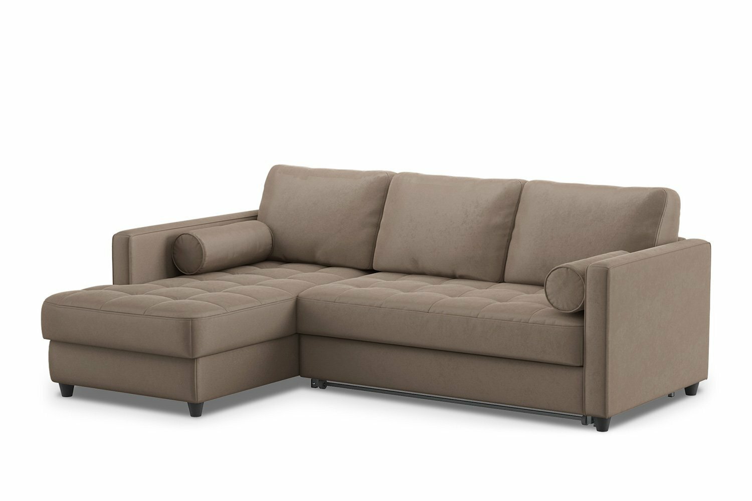 Угловой диван-кровать DREAMART Шеффилд с правым углом, 239х92х165 см, цвет капучино