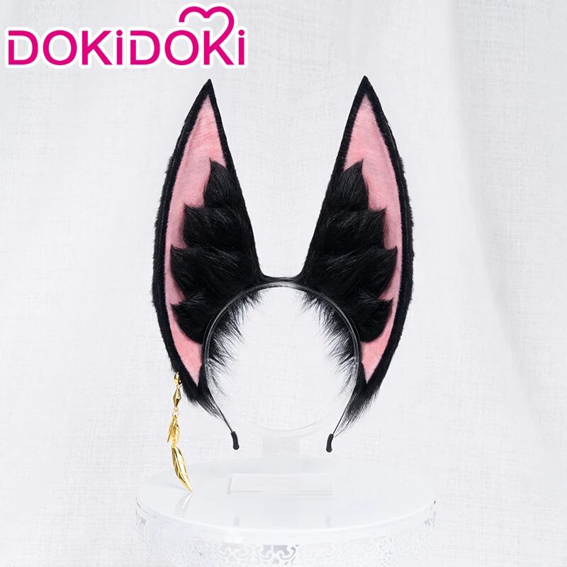 Косплей ушки DokiDoki с серьгой, розовый