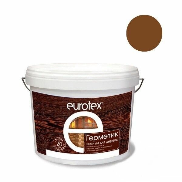 Герметик шовный Еurotex для дерева, ДВП, ДСП, фанеры, Калужница (коричневый), 3 кг