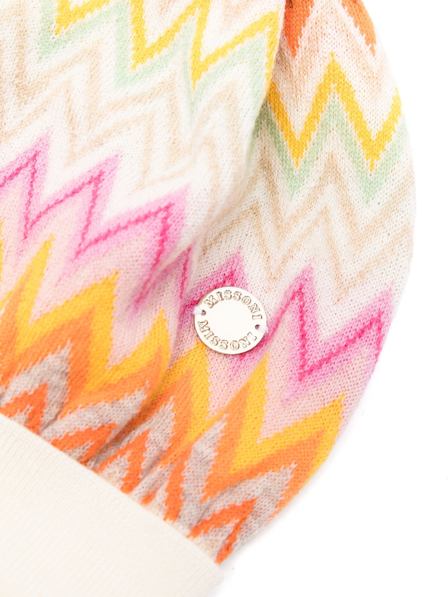 Шапка Missoni Шапка бини с узором зигзаг для женщин, размер S, белый — фото 1