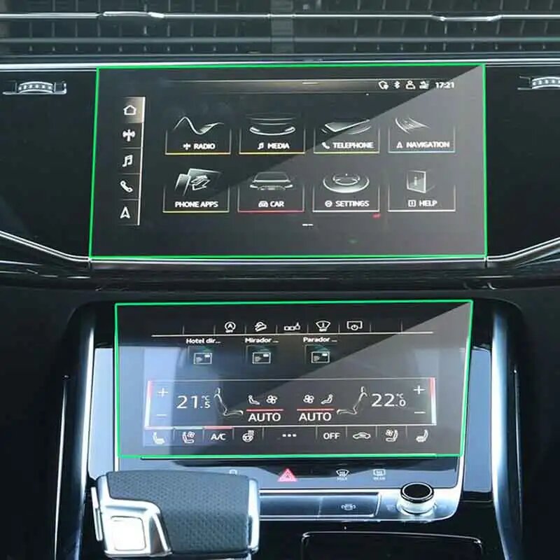 Для Audi Q8 Q7 2020 2021, радио, GPS, ЖК-дисплей, приборная панель, защита экрана, upper and lower