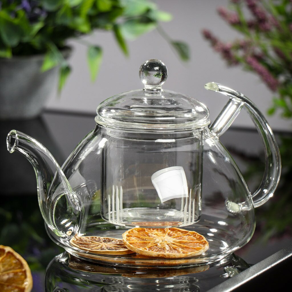 Чайник заварочный 800 мл стеклянный с фильтром