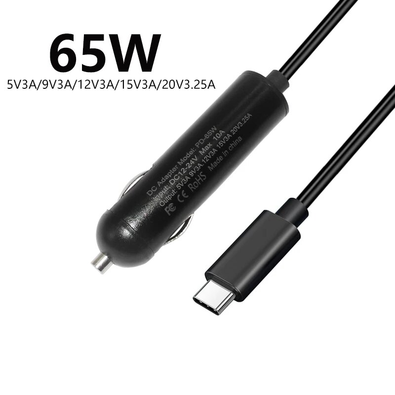 Geris Power автомобильный адаптер 65 Вт USB C для ноутбука