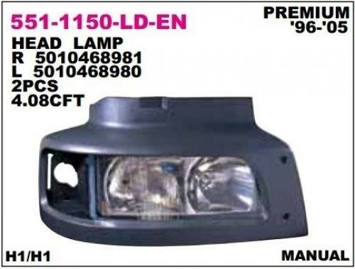 Фара головного света Depo 551-1150R-LD-EN Renault: 5010379320 5010468981 5001840475 5001853978 5010231670