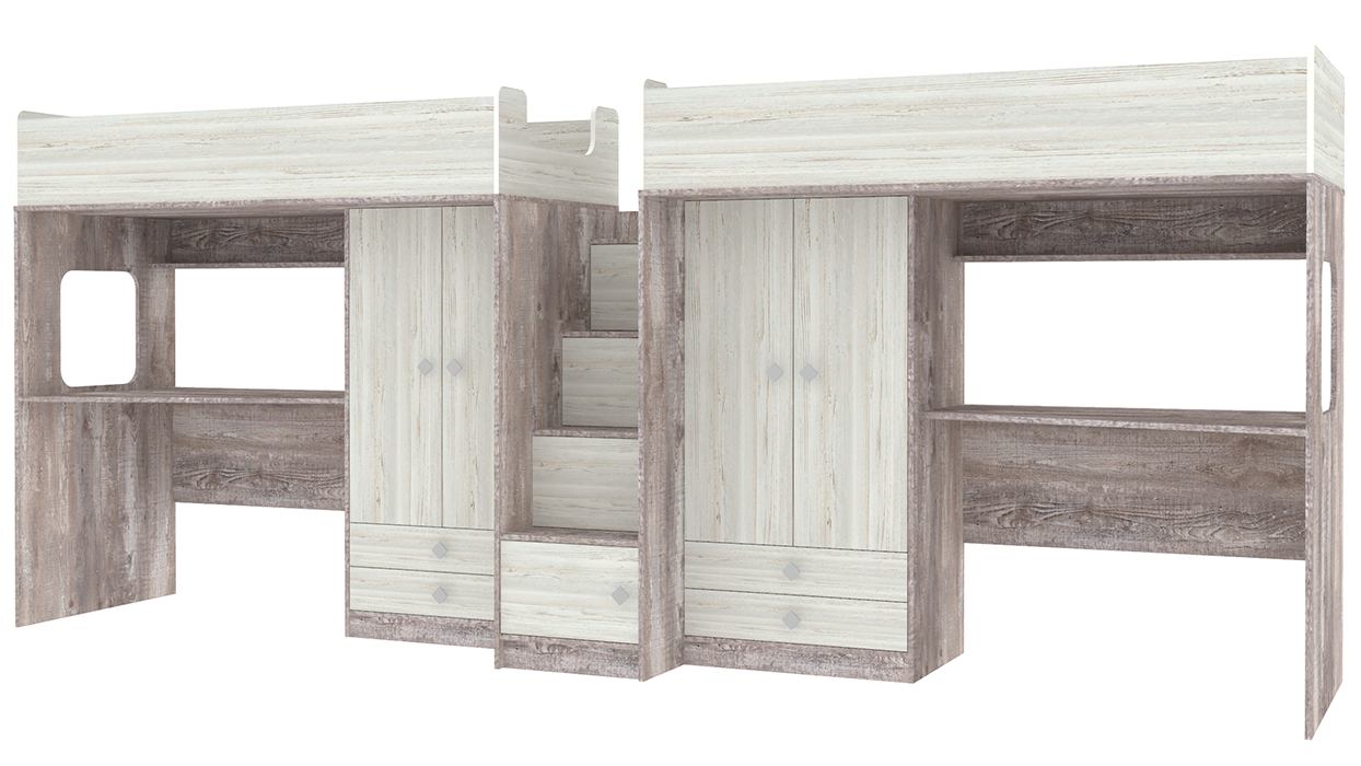 Двухъярусная кровать Л-AA606-606 75x175 Бетон Винтерберг